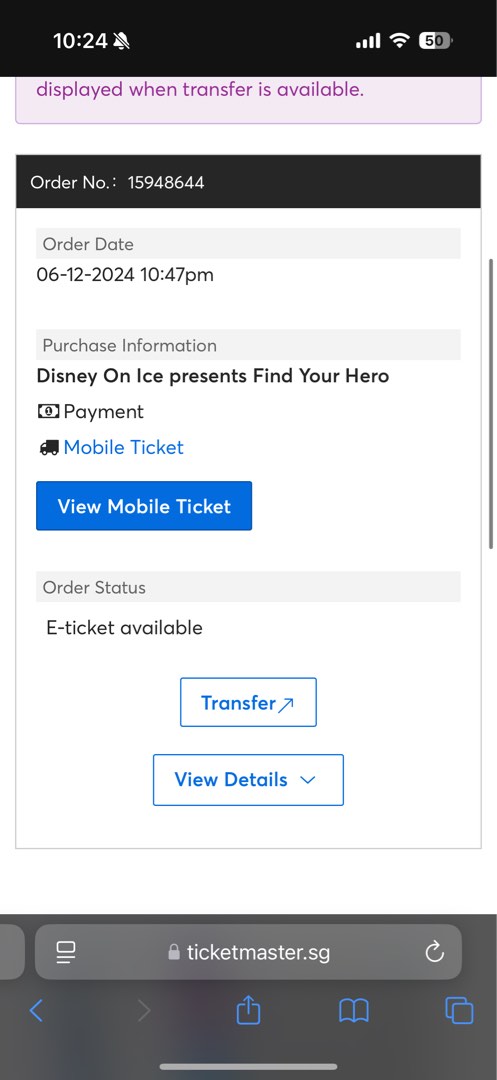 RINKSIDE Disney on ice tickets for 4 pax, Tickets & Vouchers, Event ...