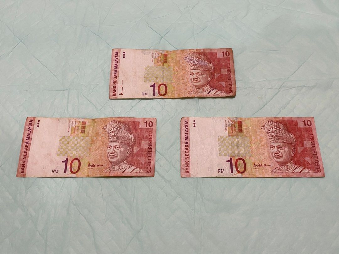 RM 10 Ringgit Malaysia Rare Sign Tepi Duit Lama Malaya RM10, Hobbies ...