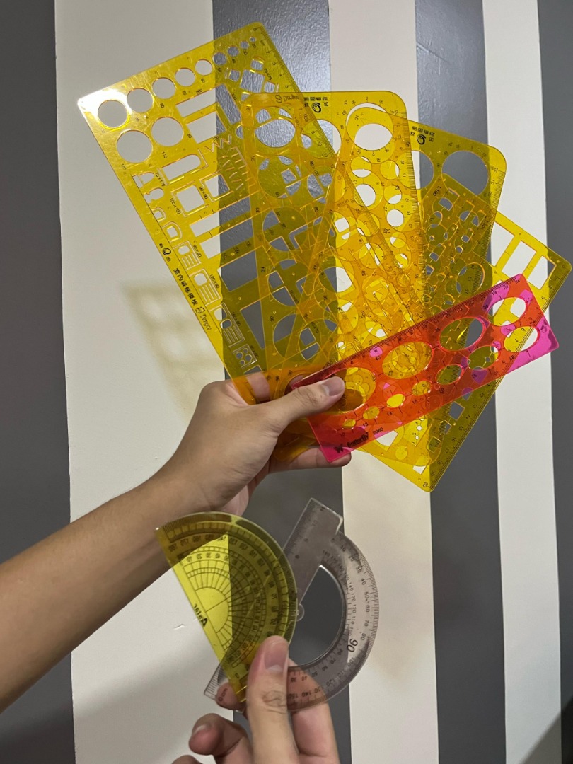 Rulers tool/ Drawing and math rulers set, Hobbies & Toys, Stationery & Craft, Art & Prints on ...