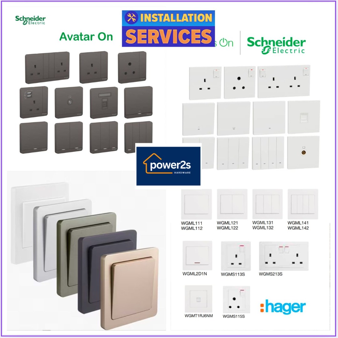 Schneider / Hager / C Switch Socket / Single Double Socket / Heater ...