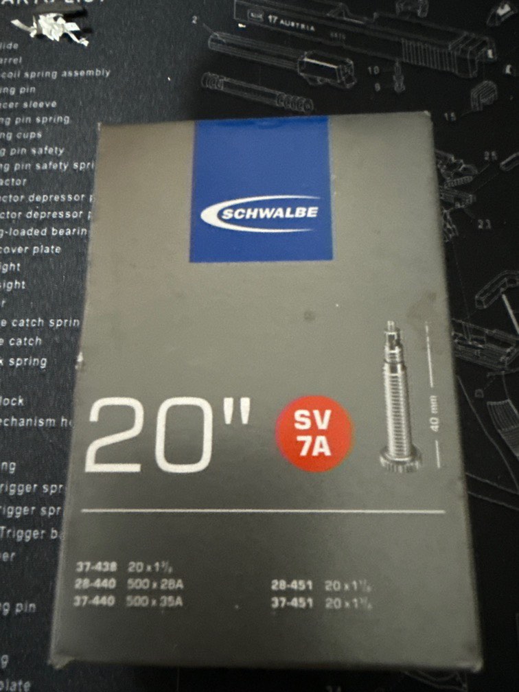 Schwalbe 20” SV7A Tube, Sports Equipment, Bicycles & Parts, Parts & Accessories on Carousell