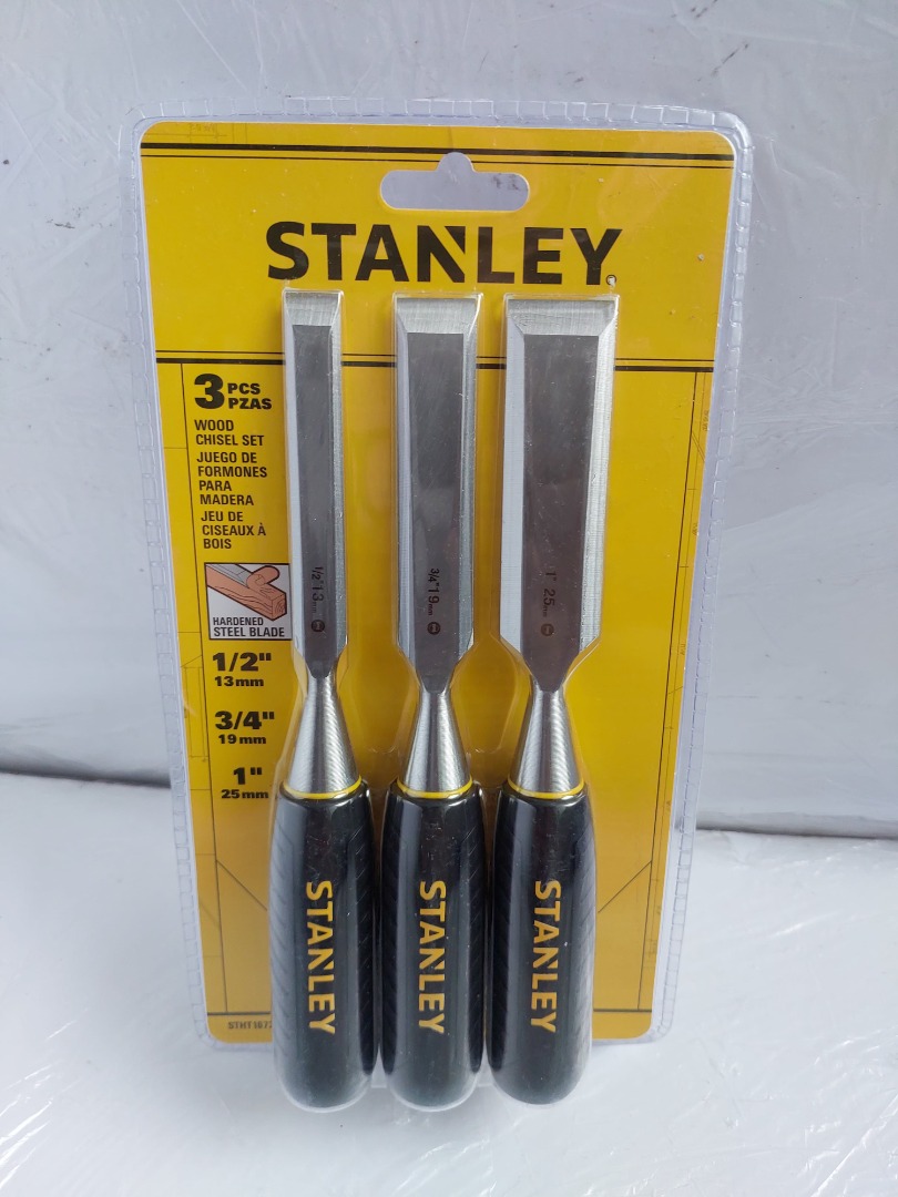 Stanley Wood Chisel Set 3-Piece NewUSA, Furniture & Home Living, Home ...