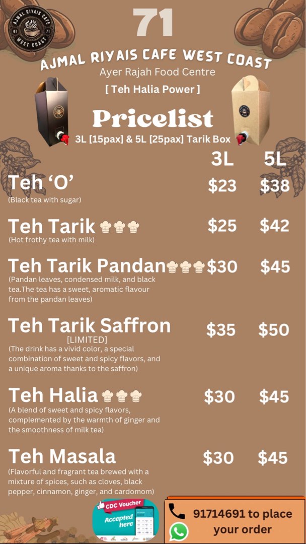 Teh Tarik Box 3L & 5L, Food & Drinks, Beverages on Carousell