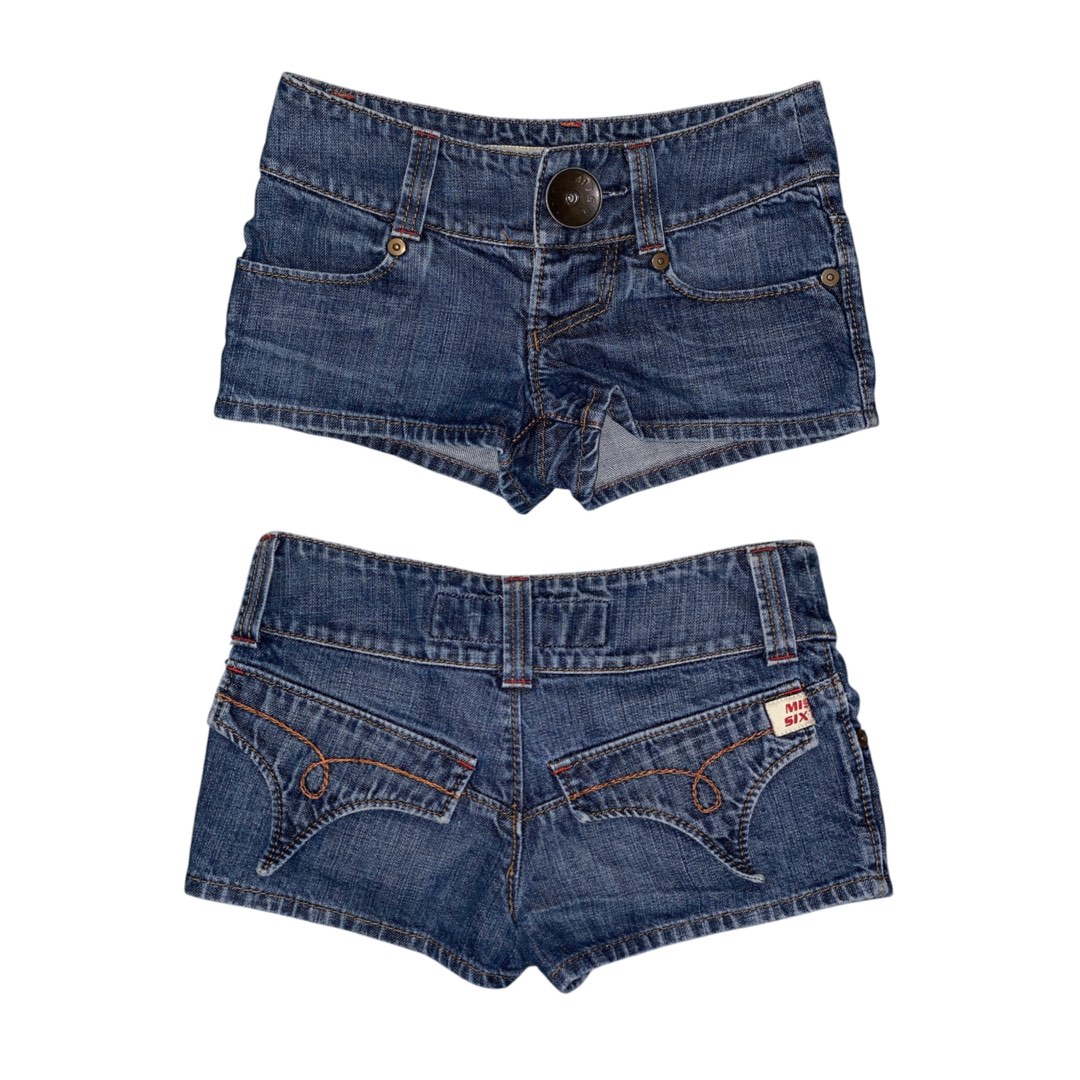 Vintage Miss Sixty Micro Denim Shorts with Big Button Detail / y2k ...