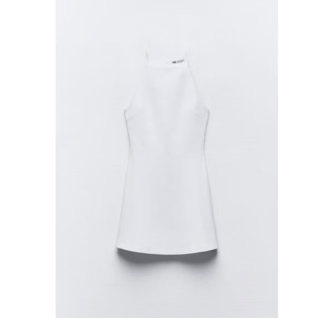 ZARA INTERLOCK DRESS WHITE, Women's Fashion, Dresses & Sets, Dresses on ...