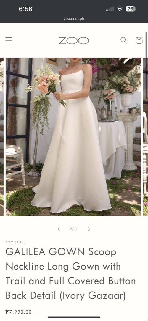 Minimalist Wedding Gown, Civil Wedding Gown, Long Gown with Trail and ...