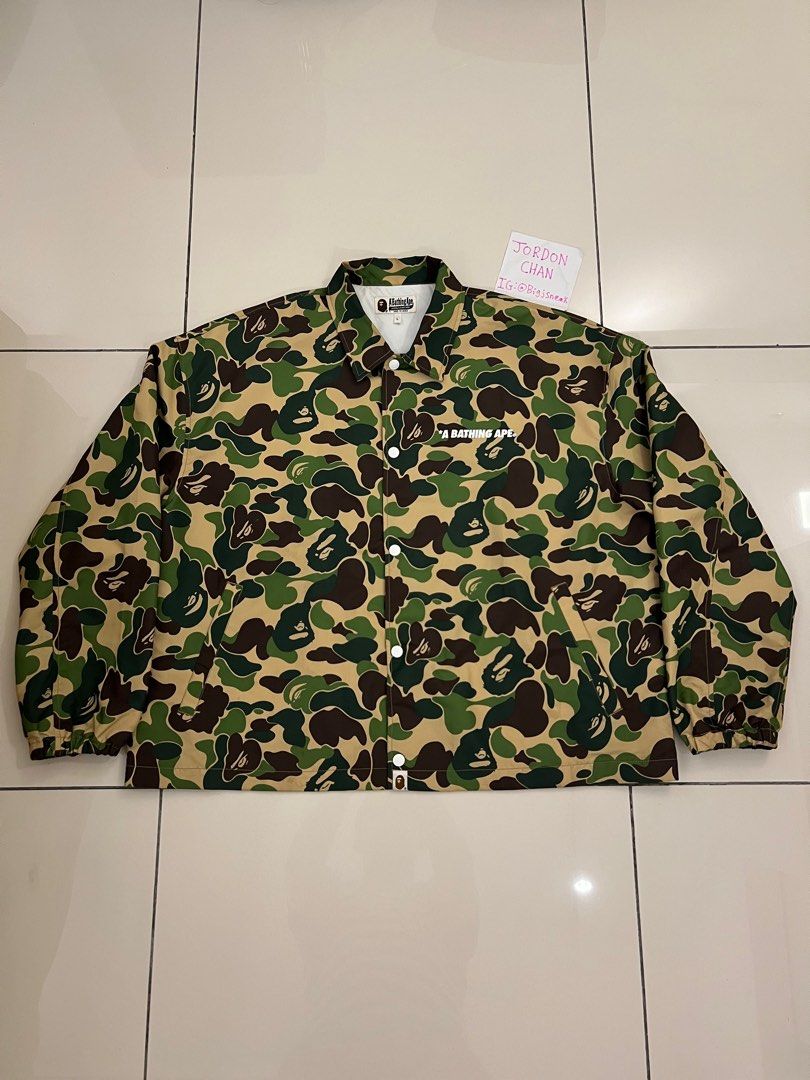[100% Legit]Bape ABC Camo Relaxed Coach Jacket Green FW19, Men's ...
