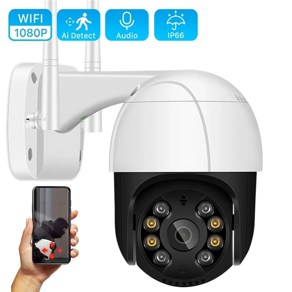 1080P PTZ Wifi IP Camera Outdoor Digital Zoom AI Human Detect Wireless ...