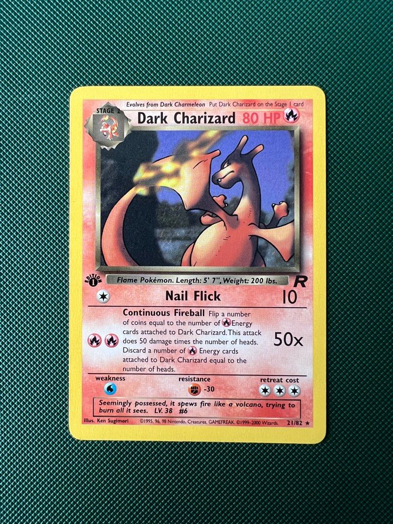 1st Edition Dark Charizard 21/82 Team Rocket Rare Non Holo Vintage ...