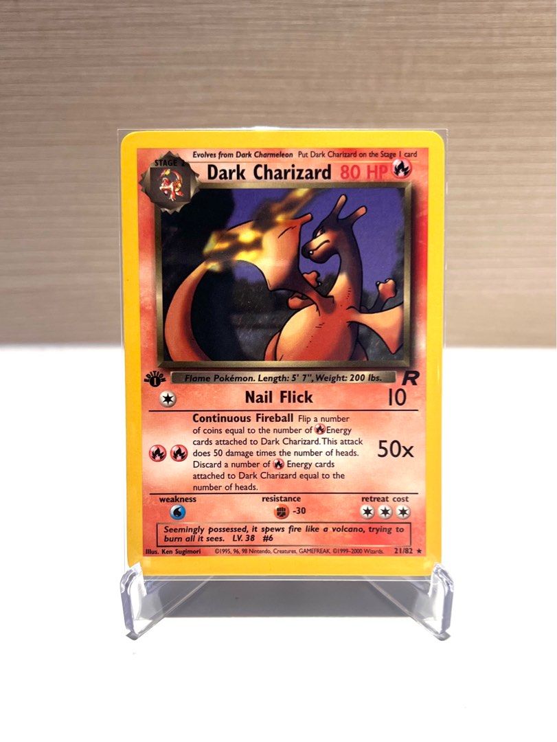 1st Edition Dark Charizard 21/82 Team Rocket Rare Non Holo Vintage Pokemon Card, Hobbies & Toys ...
