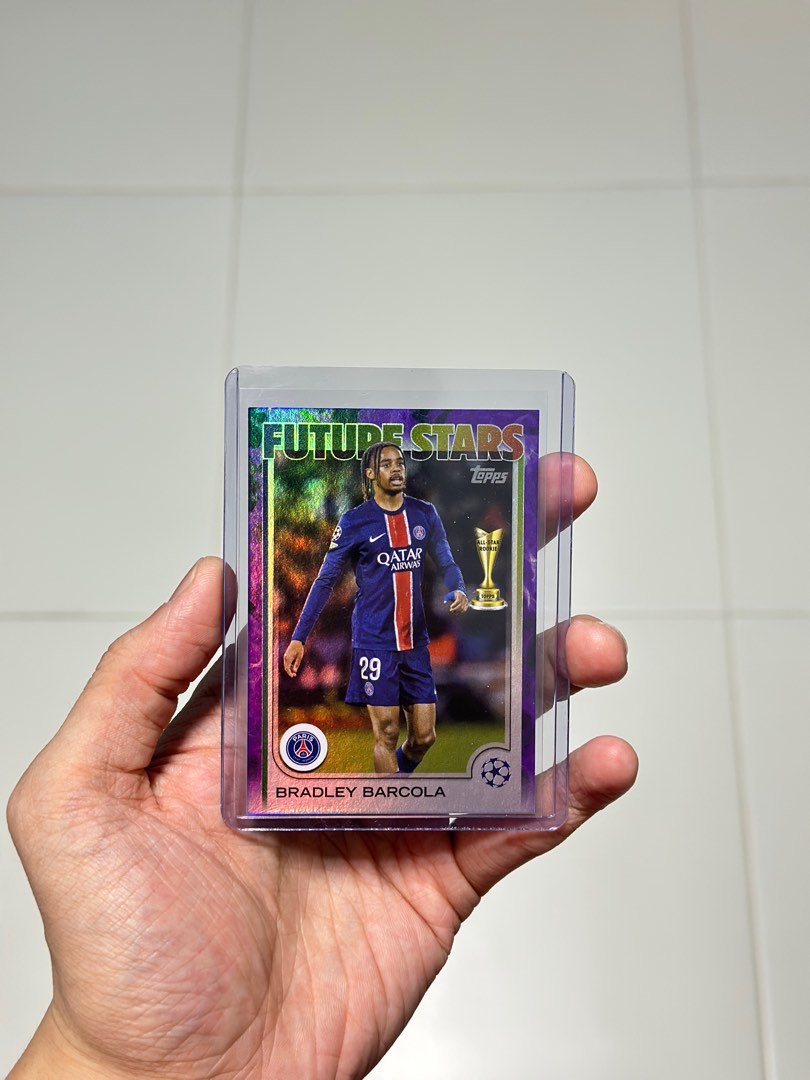 2024/25 Topps UCC Future Star Bradley Barcola /299, Hobbies & Toys, Toys & Games on Carousell
