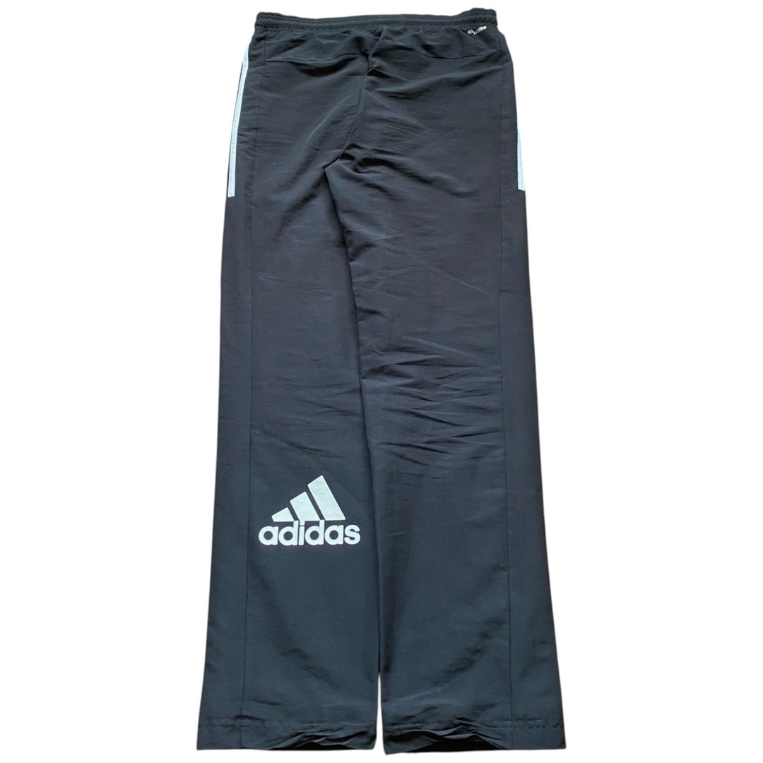 Adidas Lower-Back Logo (Upper Triple White Stripes) Black Trackpants ...