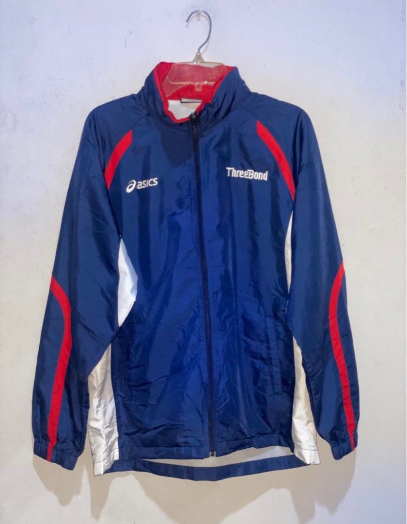 Asics Navy Red White Tracktop / Parachute Top / Sports Jacket / Jaket ...