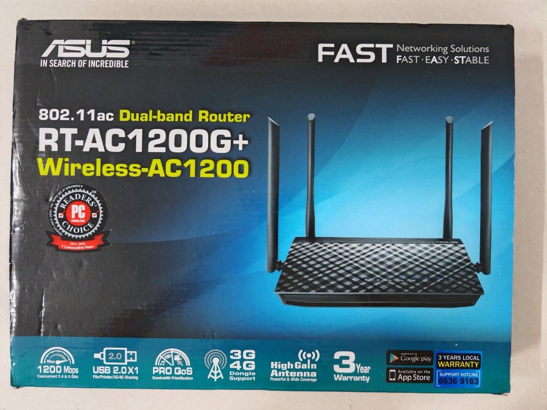 Asus RT-AC1200G+ Wireless-AC1200 Dual-Band Gigabit Router, Computers ...