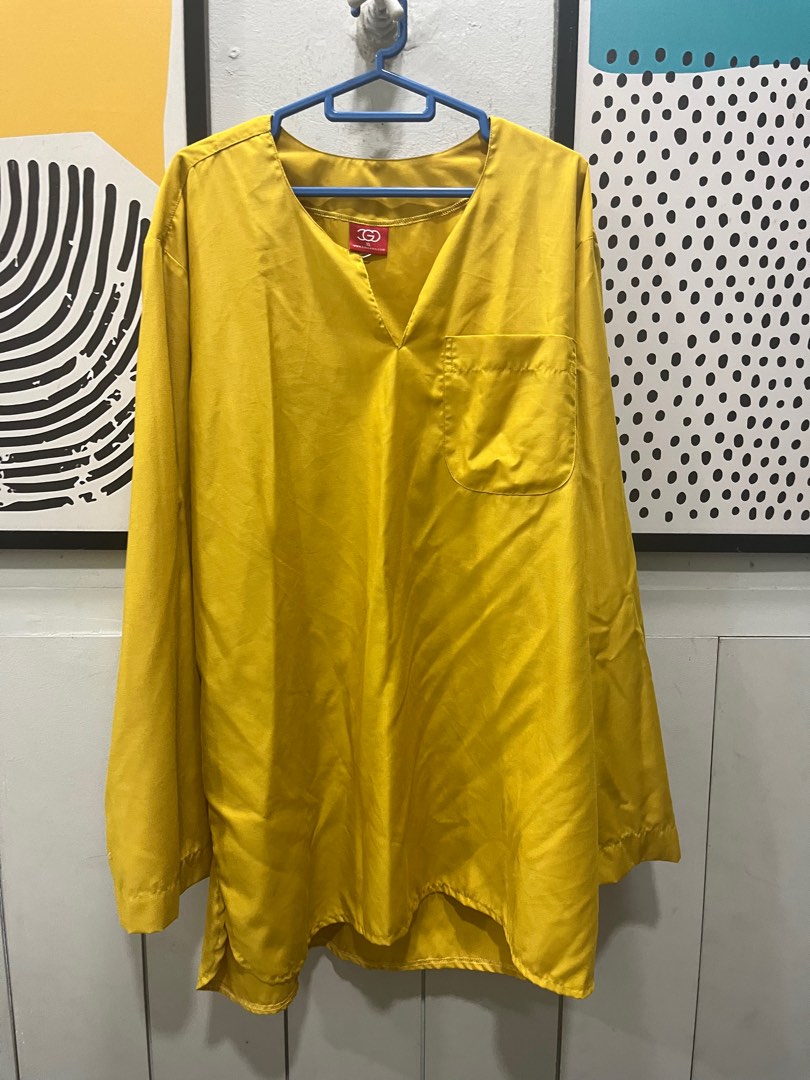 Baju melayu teluk belanga kuning mustard, Men's Fashion, Muslim Wear ...