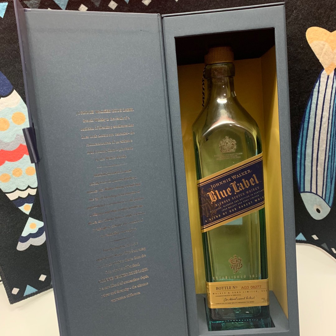 Blue Label Empty Glass Bottle, Hobbies & Toys, Memorabilia ...