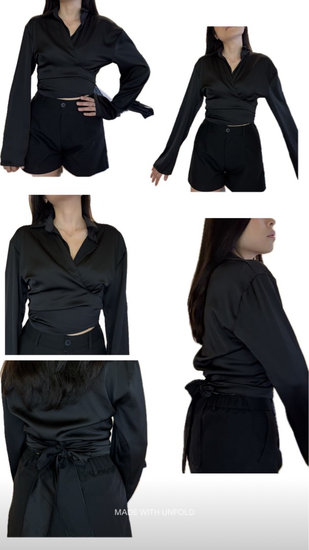 ZARA body wrap top, Women's Fashion, Tops, Longsleeves on Carousell