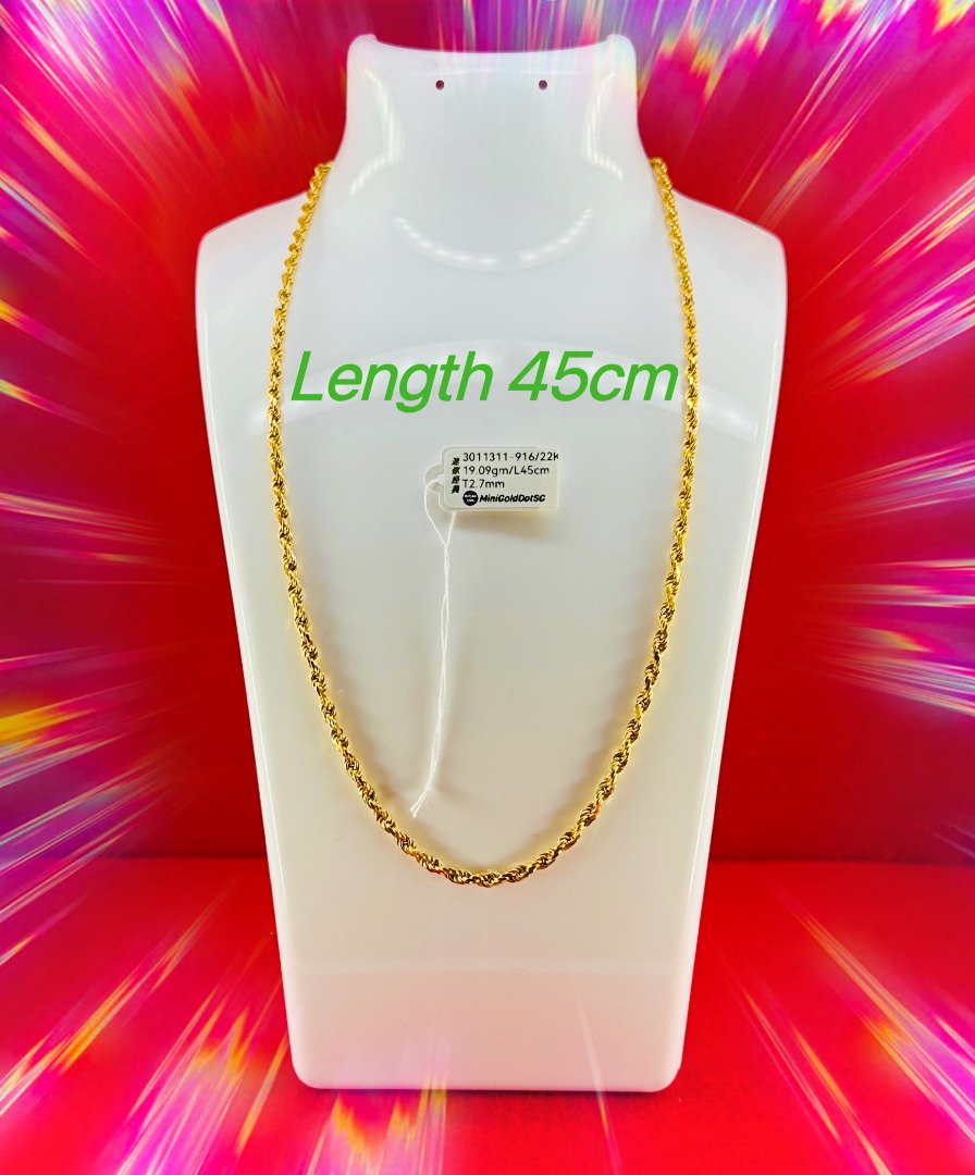 916 Gold Rope Chain 19.09gm, Women's Fashion, Jewelry & Organisers ...
