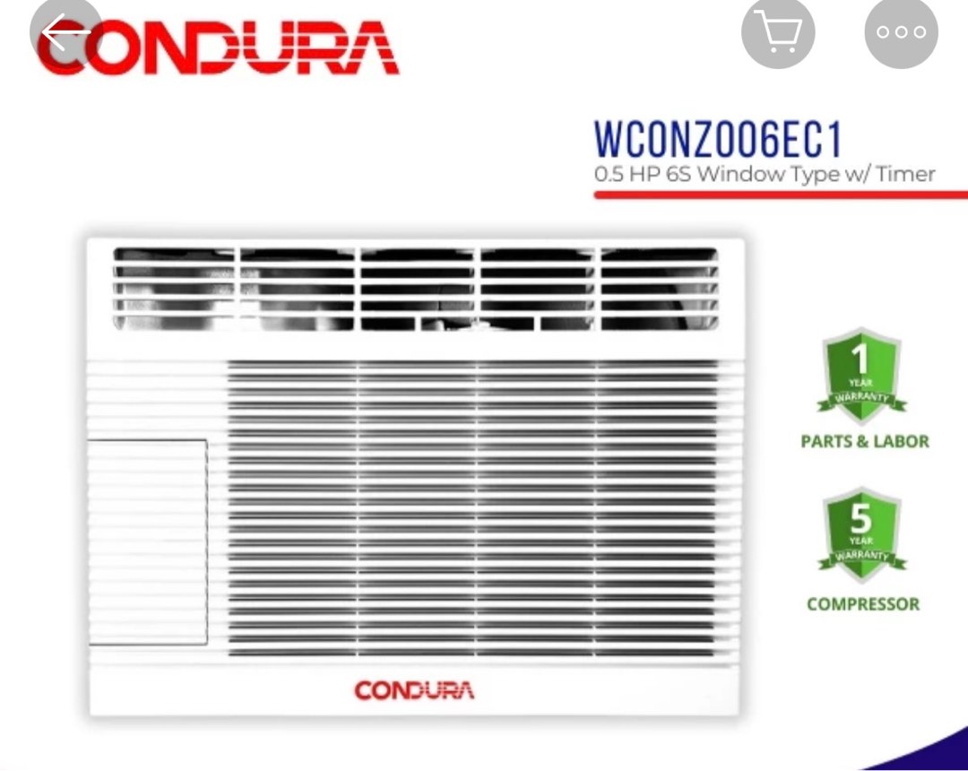 Condura 0.5 HP Window AC, TV & Home Appliances, Air Conditioning and ...