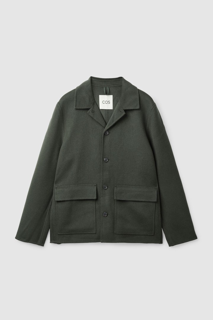 COS Utility Wool Jacket Dark Green Forest Green, 男裝, 外套及戶外衣服 - Carousell