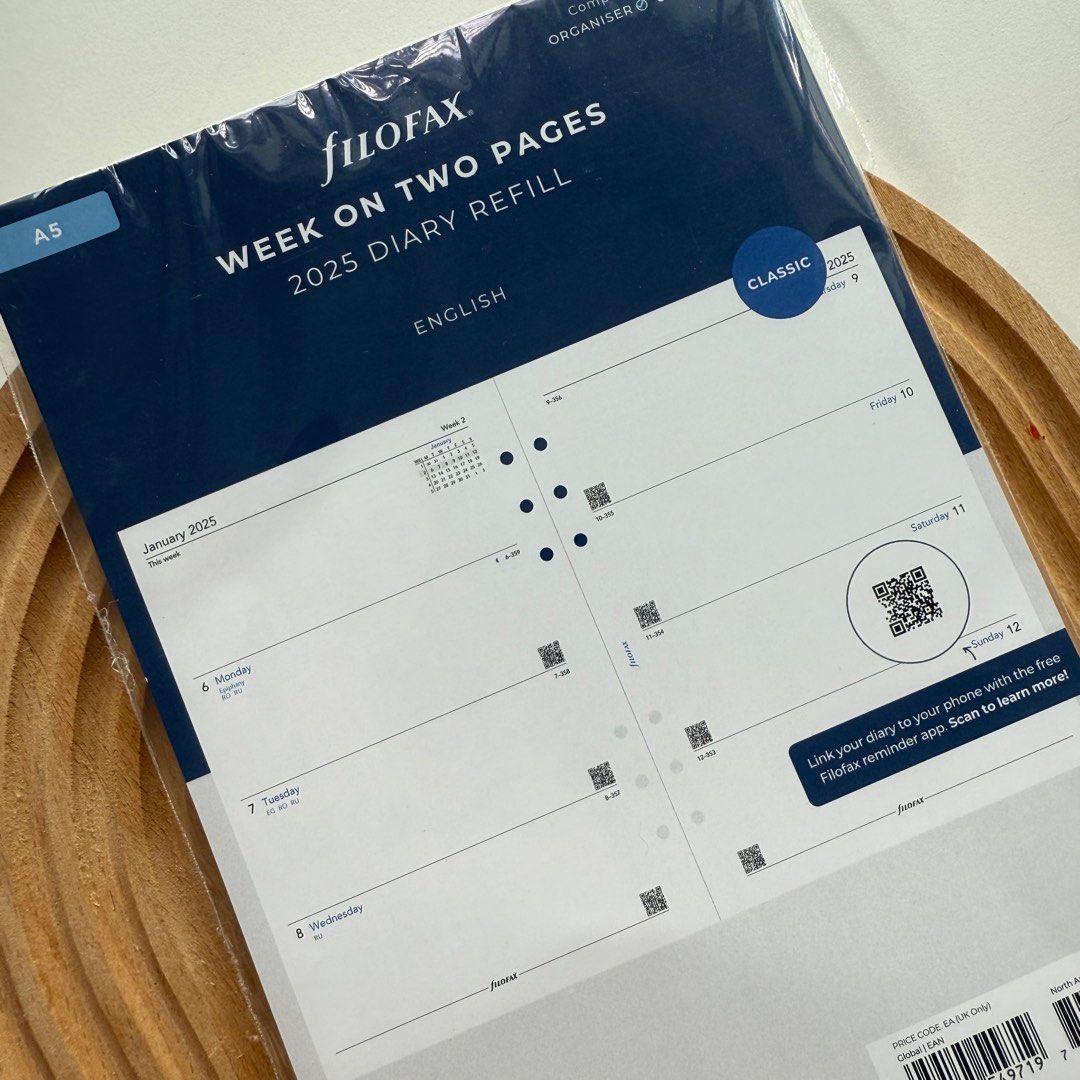 Filofax A5 Week on Two Pages, 2025 refill, Hobbies & Toys, Stationery ...