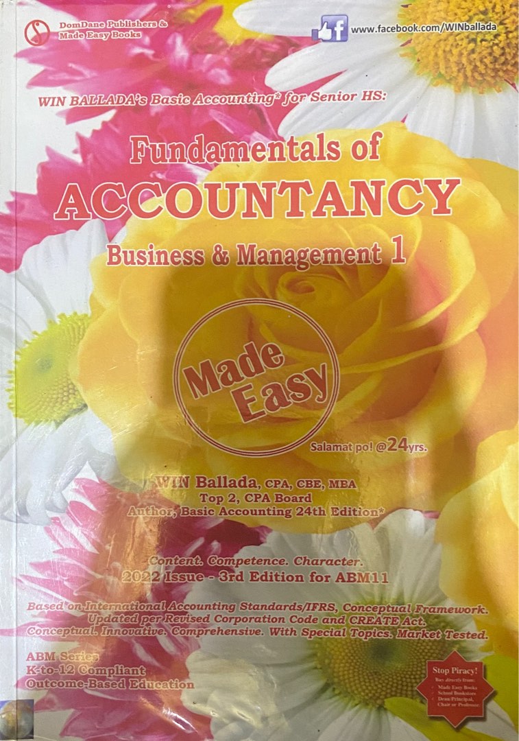 Fundamental of Accountancy Business and Management 1 by Ballada 2022 ...