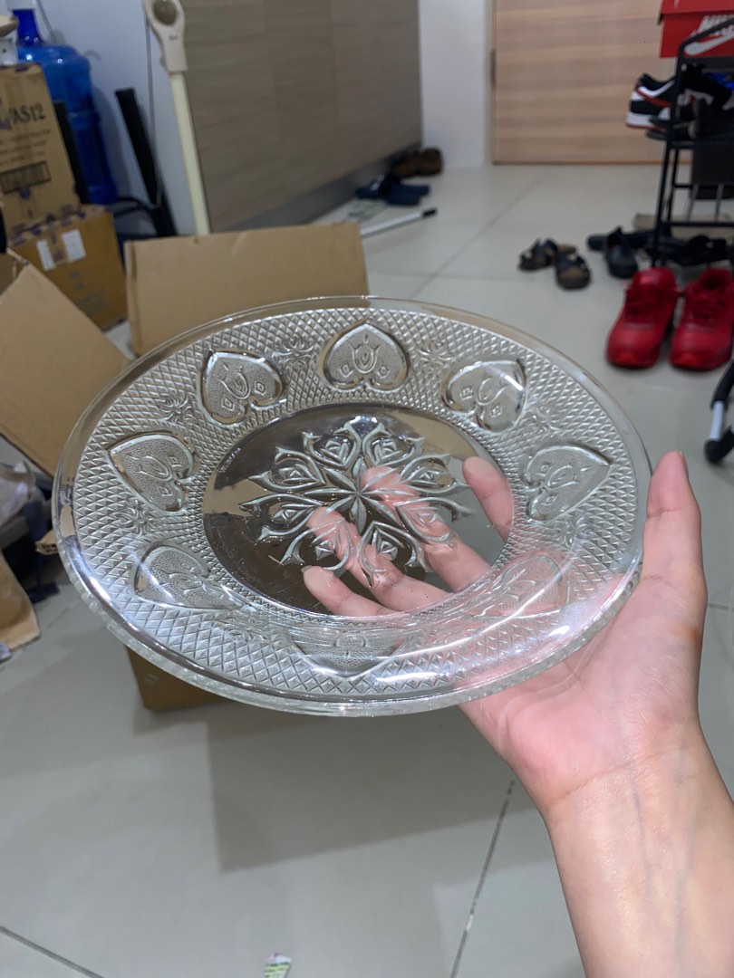 Glass Vintage Embossed Plate (Indonesian Plate), Furniture & Home ...