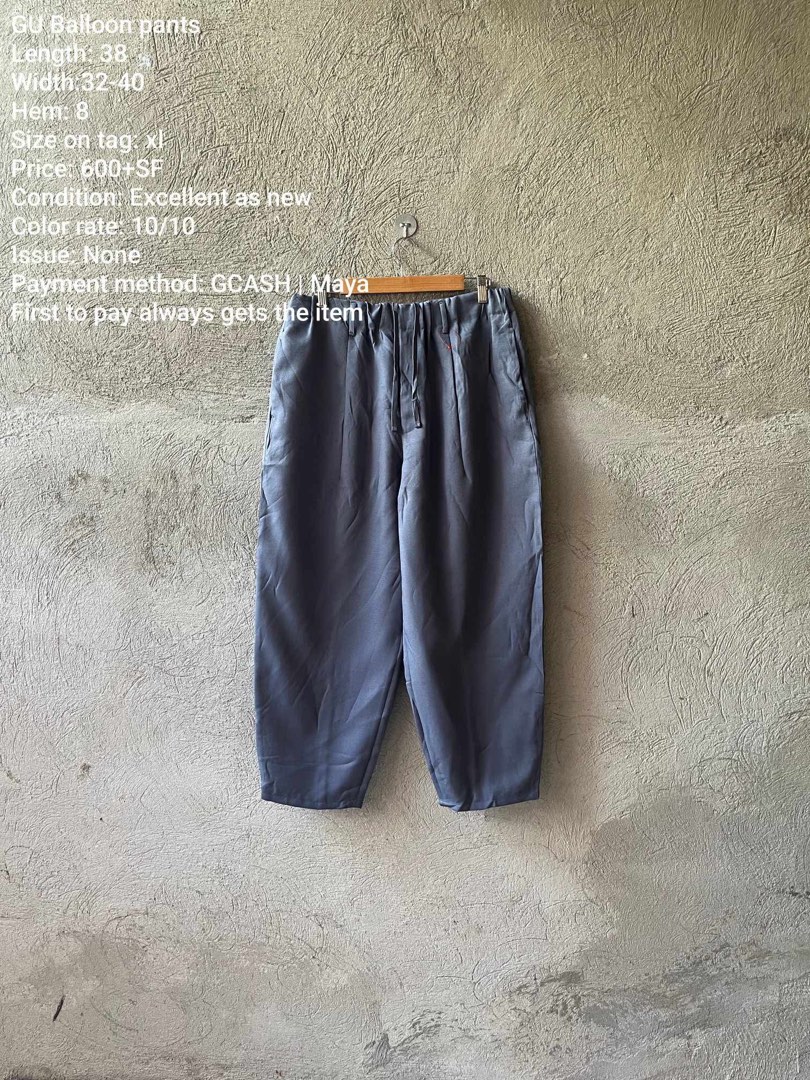 GU Balloon pants, Men's Fashion, Bottoms, Trousers on Carousell
