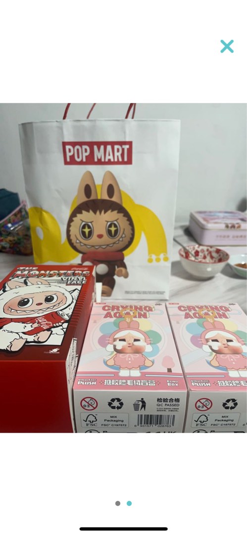 Labubu coke cola & cry baby, Hobbies & Toys, Toys & Games on Carousell