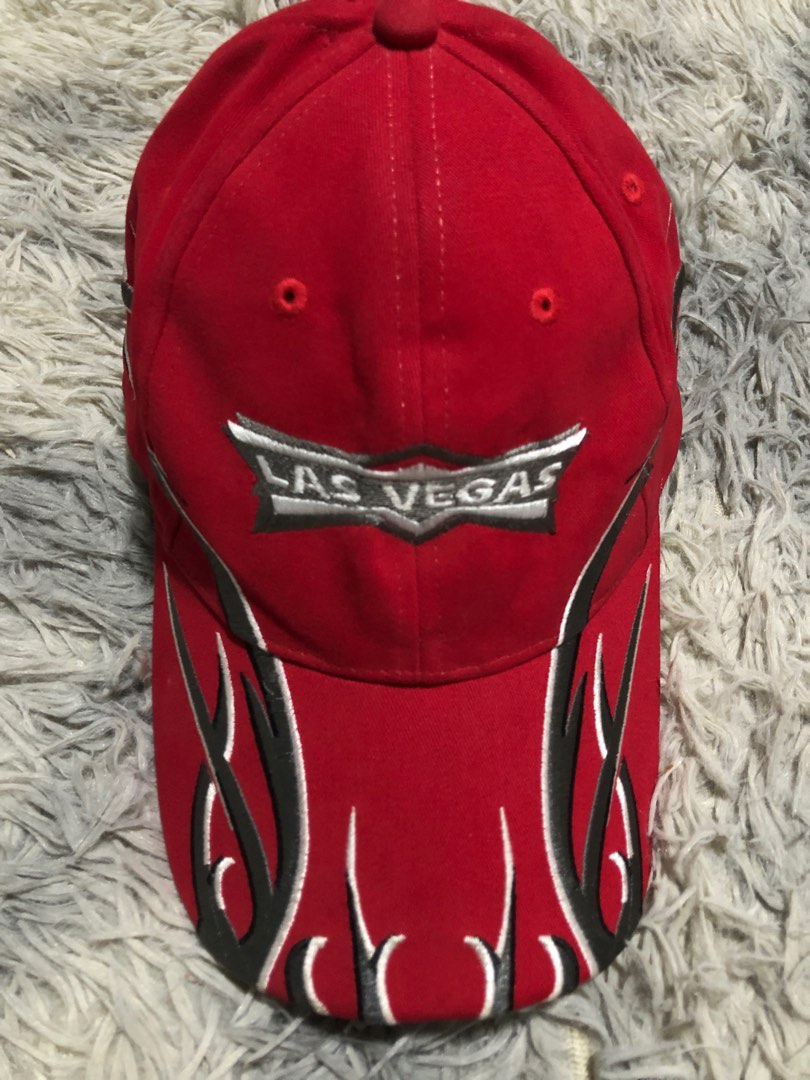 Las vegas flame red cap design, Men's Fashion, Watches & Accessories ...