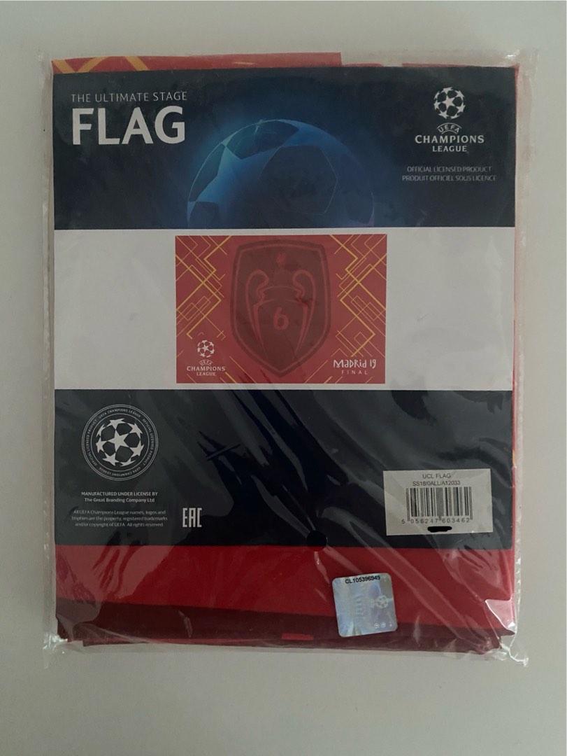 Liverpool FC UCL Badge Of Honour Flag, Hobbies & Toys, Collectibles ...