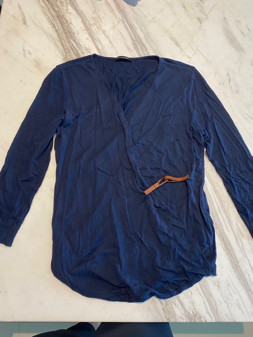 Massimo Dutti Wrap Top, Women's Fashion, Tops, Blouses on Carousell