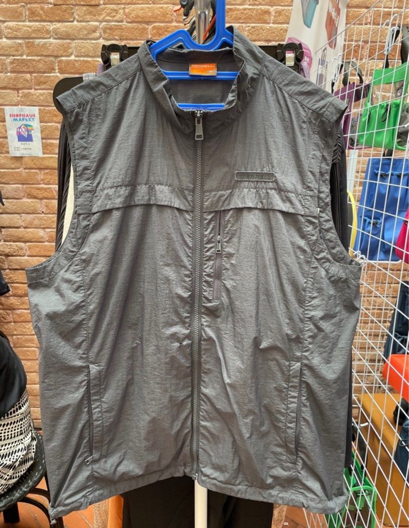 Merrell Dark Grey Wind Breaker Foldable Vest / Running / Trail Running ...