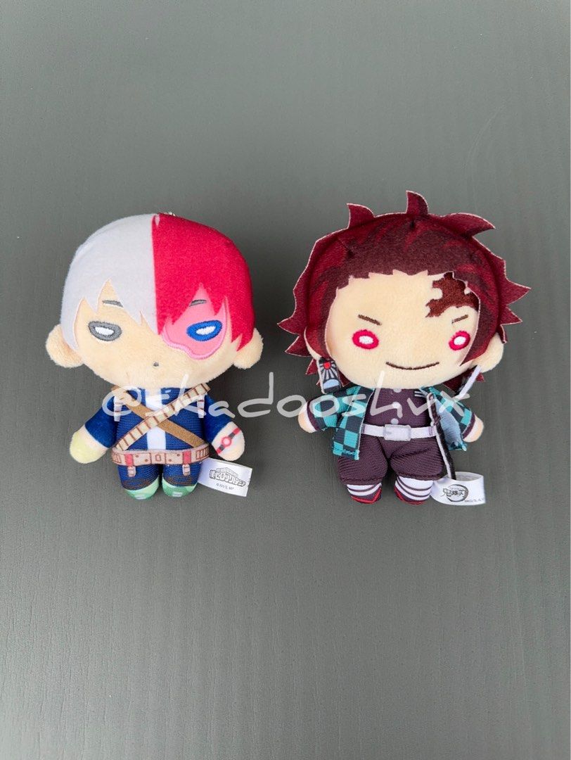 MHA Todoroki shoto demon slayer Tanjiro nitotan anime plush keychain ...