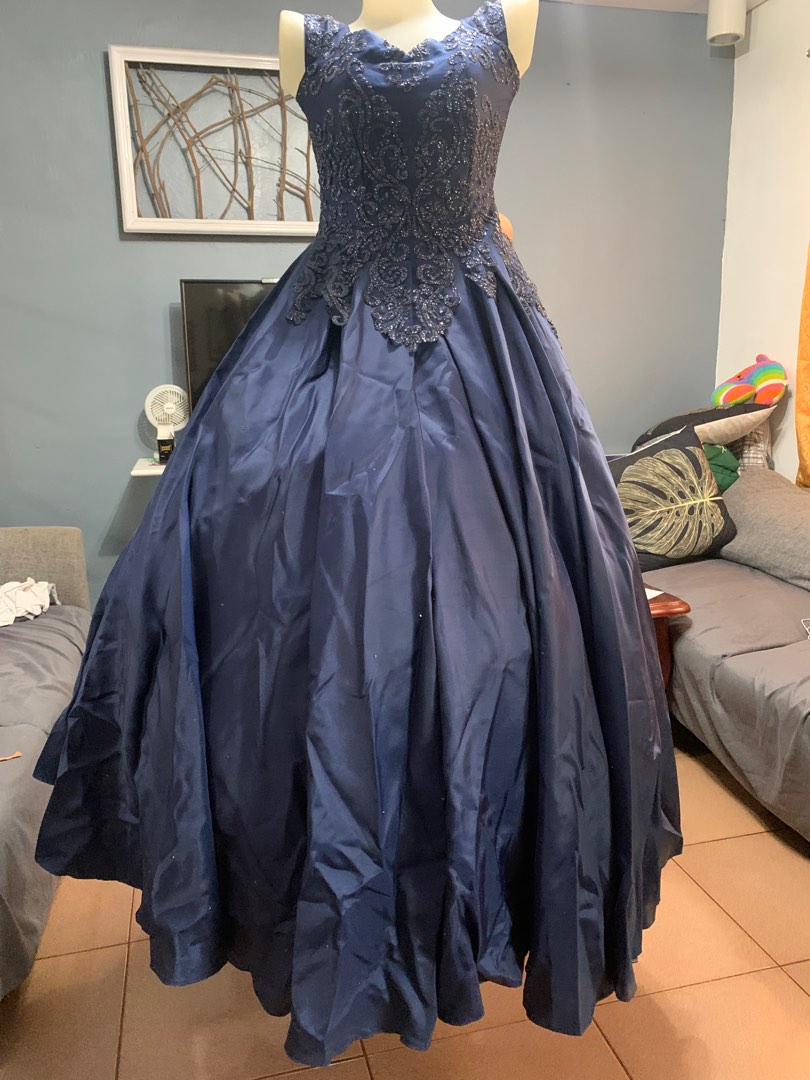 Midnight Blue Prom Dress, Women's Fashion, Dresses & Sets, Evening ...