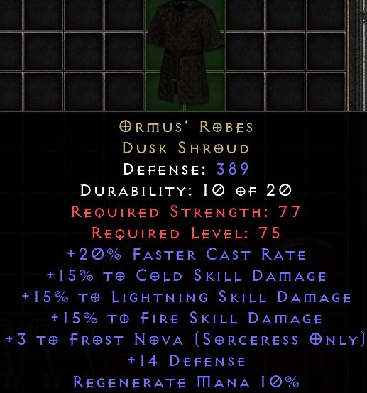 (Non-Ladder) GG Frost Nova Ormus' Robes with 15% to all Damage. D2R on ...