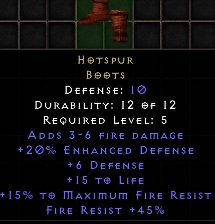 (Non-Ladder) Perfect Hot Spur(20%ed) Boots .D2R, Video Gaming, Gaming ...