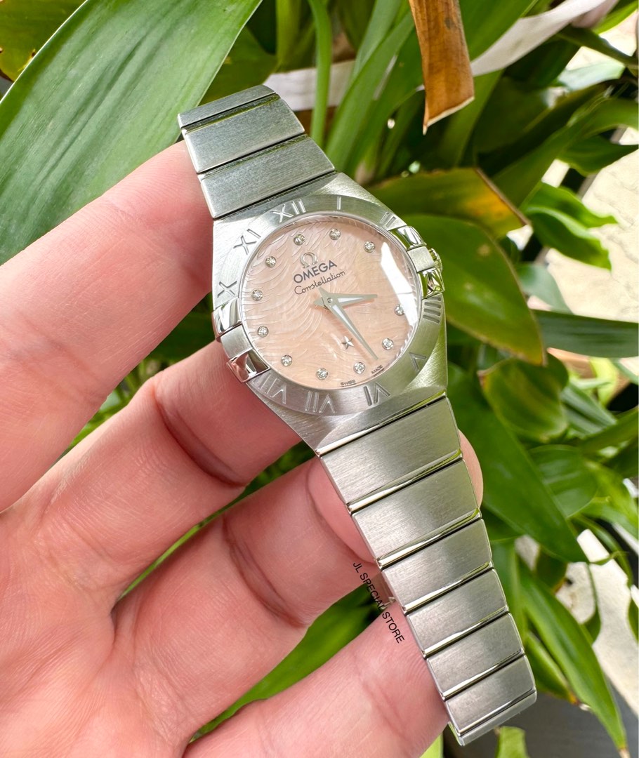 Omega Constellation Salmon Pink Diamond, Luxury, Watches on Carousell