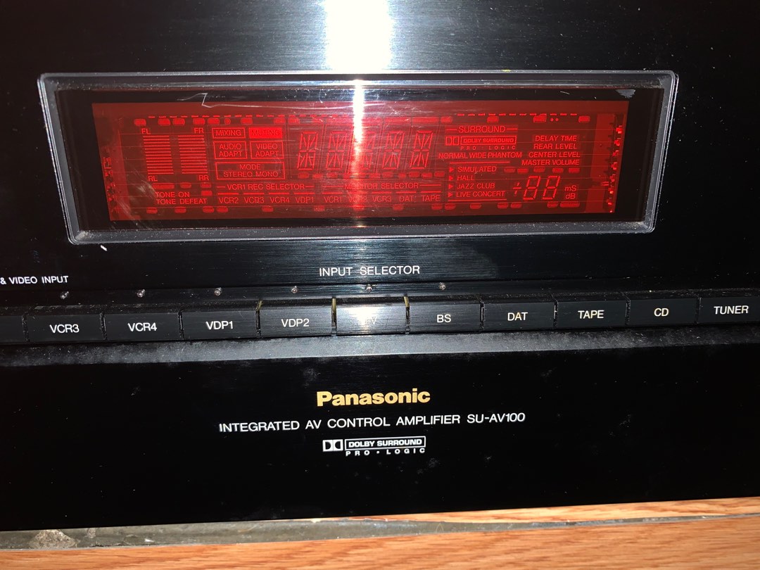 PANASONIC INTEGRATED AV CONTROL AMPLIFIER SU-AV100 AC 110 VOLTS 100 ...