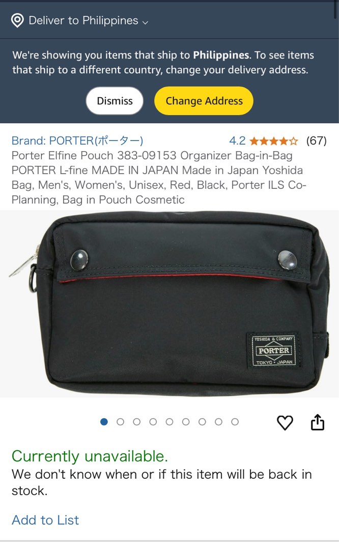 Porter Elfine Pouch Made In Japan (Authentic), Men's Fashion, Bags ...