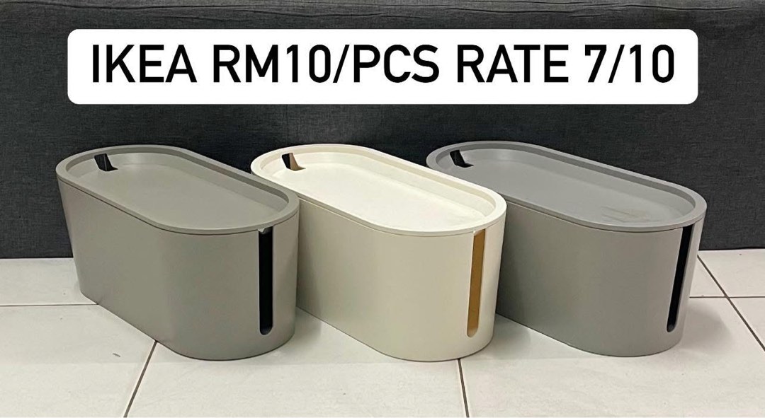 Preloved ikea romma cable management organizer box with lid RM10 per ...