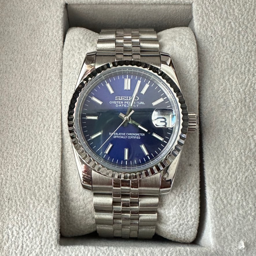 Seiko Oyster Perpetual Datejust in Royal Blue, Luxury, Watches on Carousell