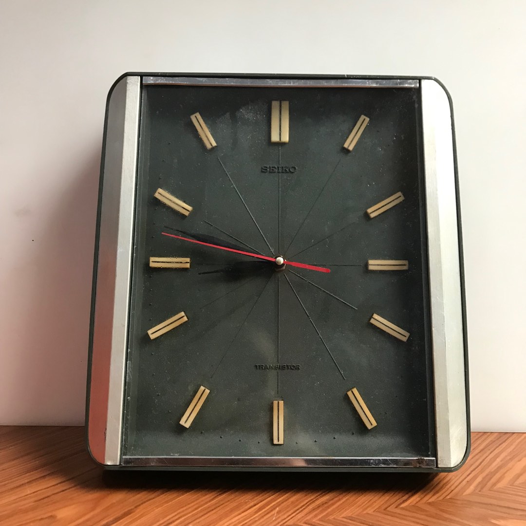 Seiko Transistor stenor Wall clock chrome frame Space age design ...