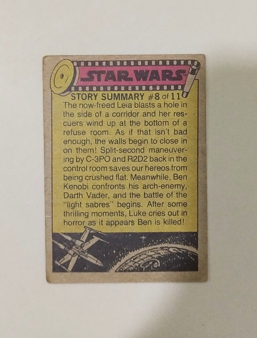 Star Wars Vintage 1977 Trading Card Collectables 20th Century-Fox Film Corp 'Princess Leia ...