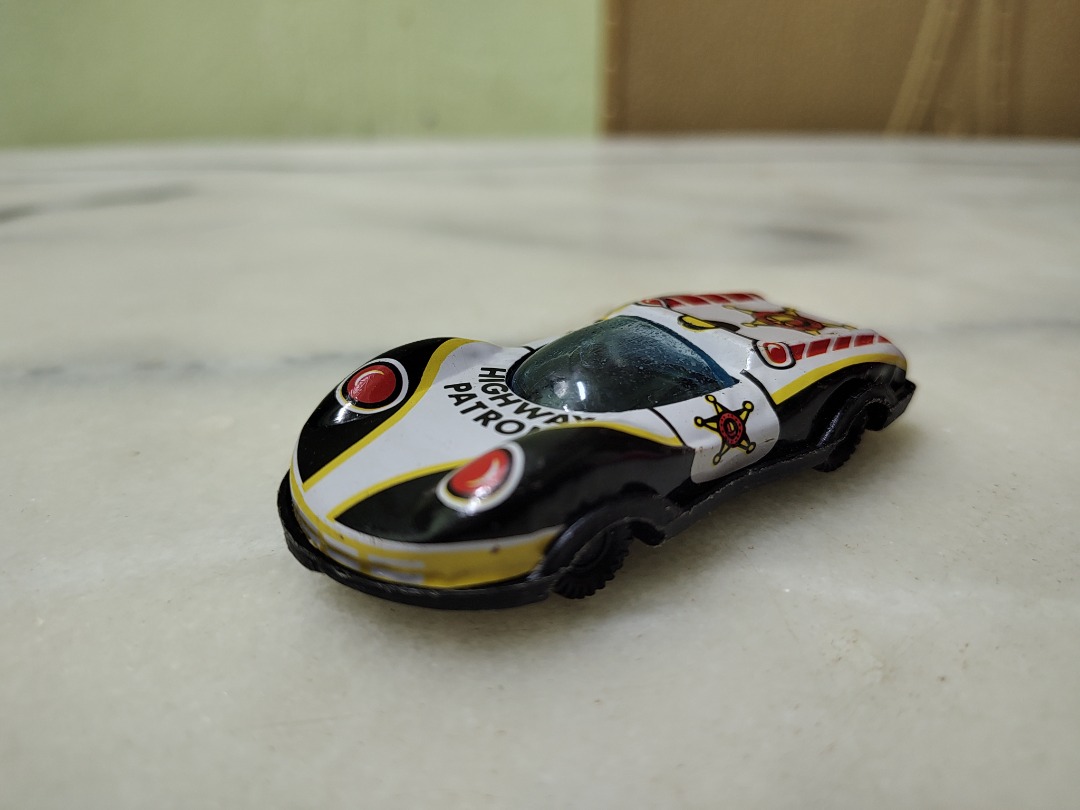 Tin Toy made in Japan Highway Patrol purple vintage vtg antik antique ...