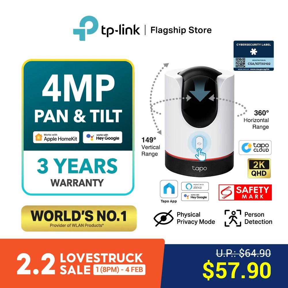 TP-Link Security AI CCTV Smart Detection Two-Way Audio Wi-Fi Wireless ...