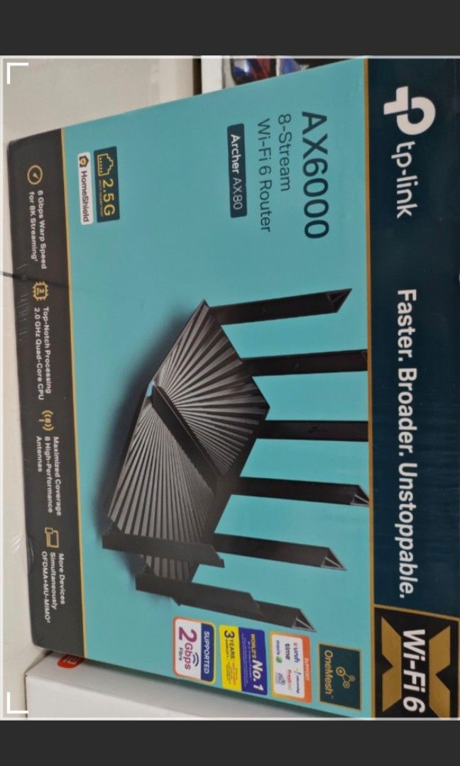 Tplink tp-link archer ax80 ax6000 wifi 6 router mesh 8 antenna, Computers & Tech, Parts ...
