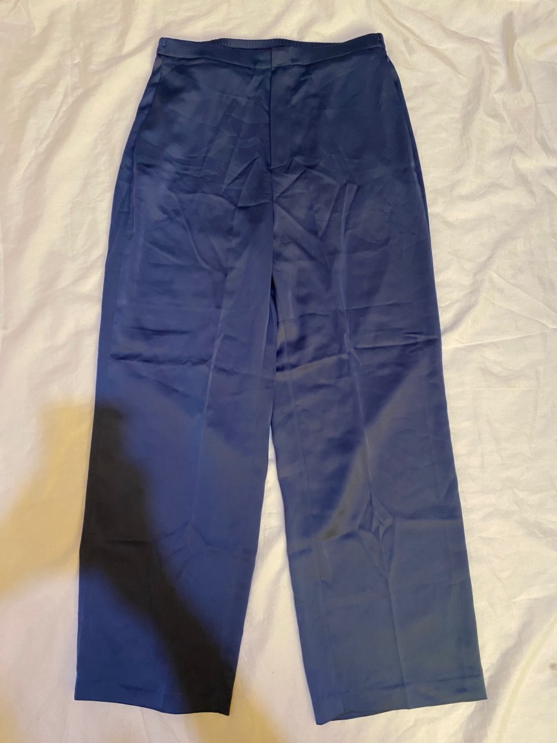 Uniqlo Satin Trouser garter back like new classy pants last price ...
