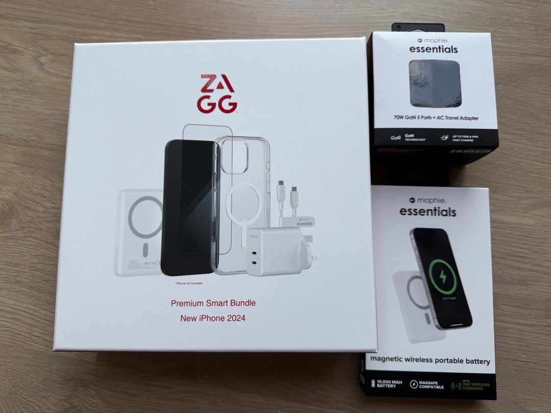 Zagg Premium Bundle 2024 with portable battery, travel adapter and etc ...