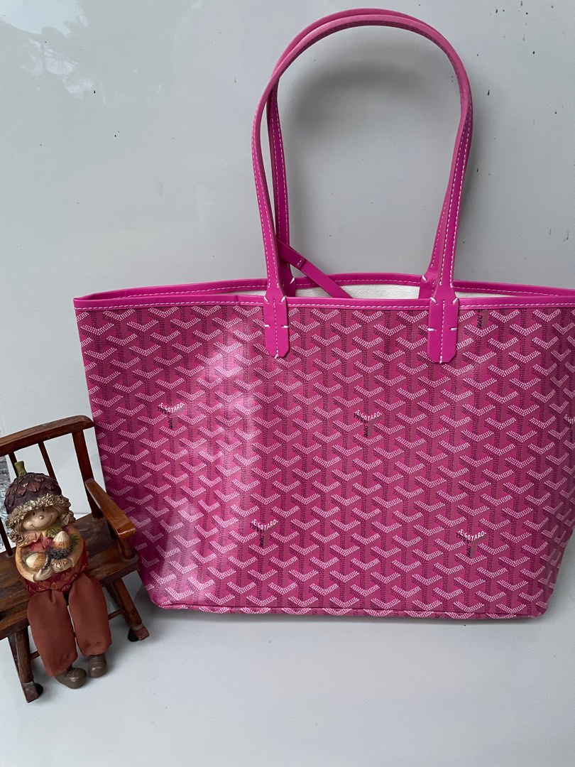 2025 GOYARD TOTE DARK PINK MED, Women's Fashion, Bags & Wallets ...